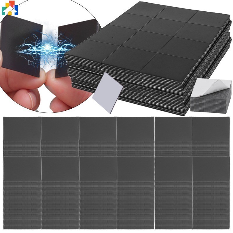 50Pcs Square/ Round Flexible Sticky Magnetic Sheet Strong Self-Adhesive ...
