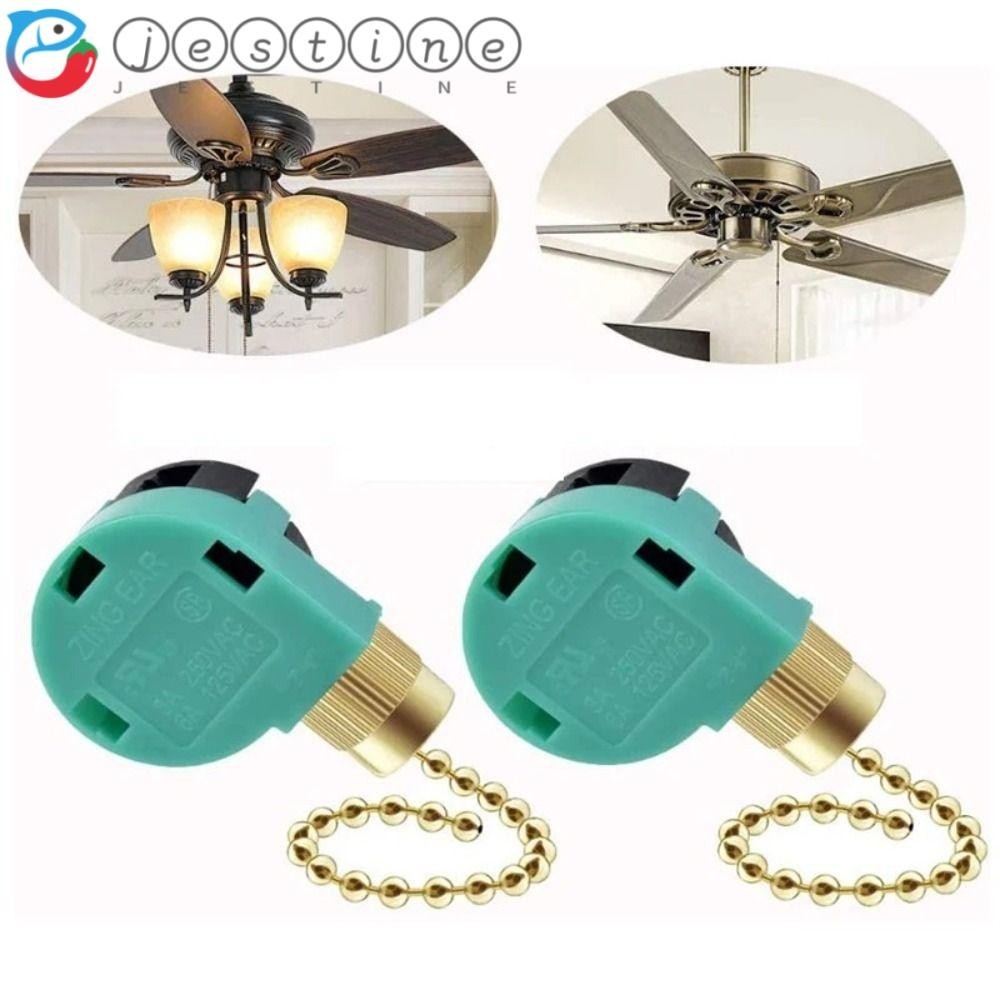 JESTINE Zipper Switch, Pull Chain Control Nickel Fan Wall Switch Speed ...