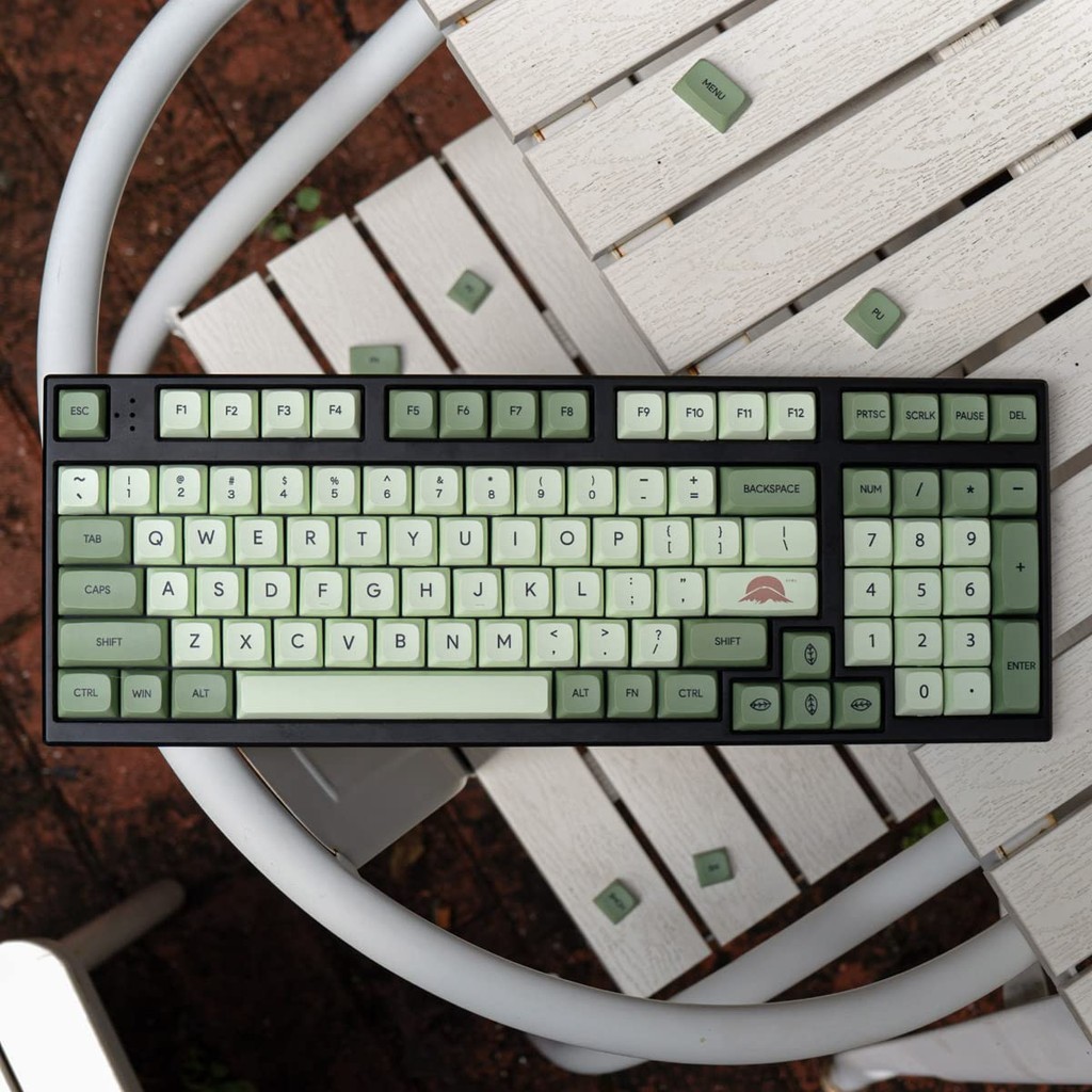 Mintcaps Matcha Green PBT Keycaps Set 124 Keys XDA Profile Cute Keycaps ...