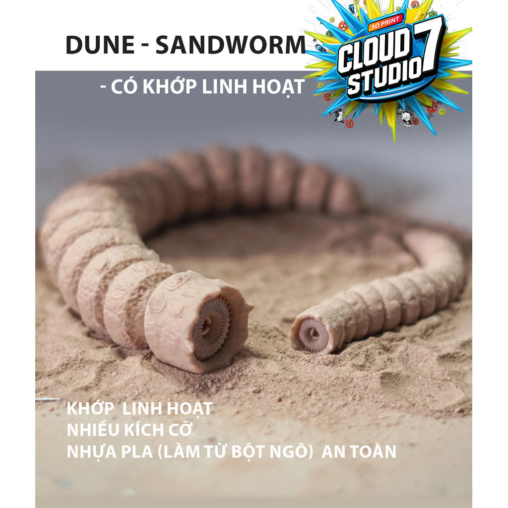 Dune Flexi Sandworm Model Toy with flexible joints, meaningful gift, 3D ...