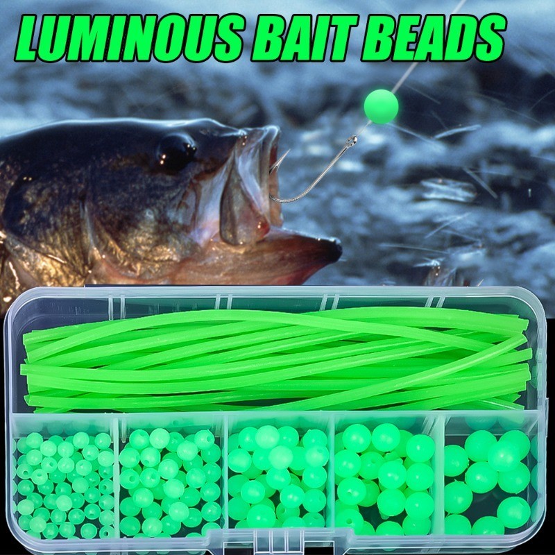 375Pcs/Set Night Luminous Fishing Hard Beads - Soft Plastic Anti ...