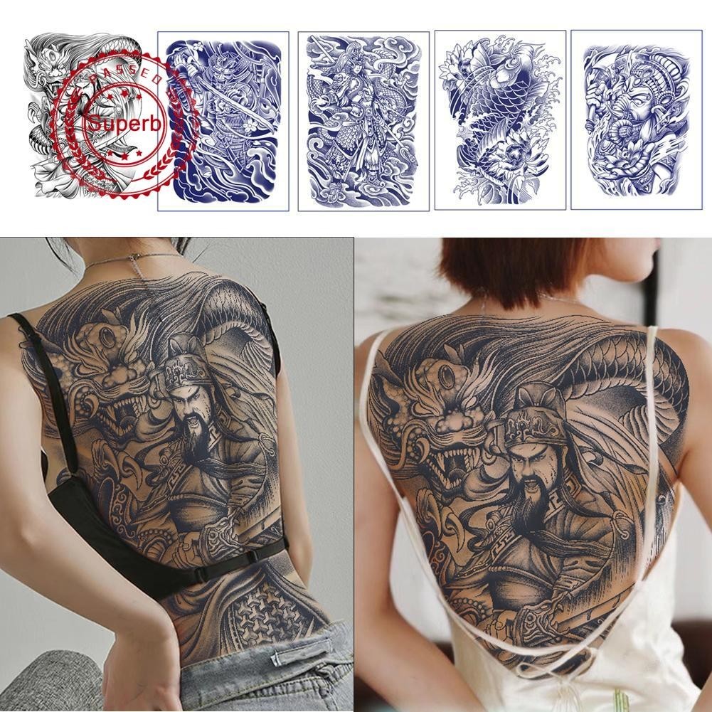 Full Back Tattoo Stickers Prajnaparamita Herbal Tattoo Waterproof Sweat ...