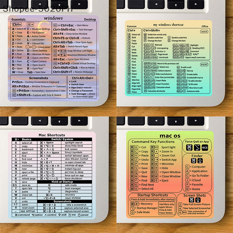 # Hardware # For Windows Computer Reference Keyboard Shortcut Sticker ...