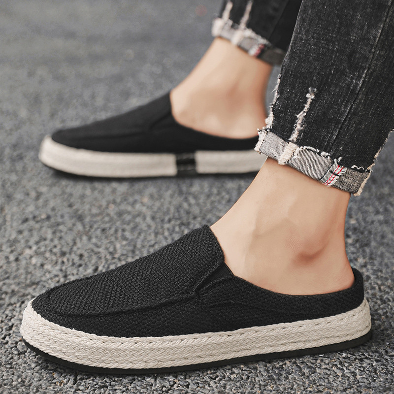 Ready Stock New Style Half Slippers Canvas Shoes Korean Version Trendy ...