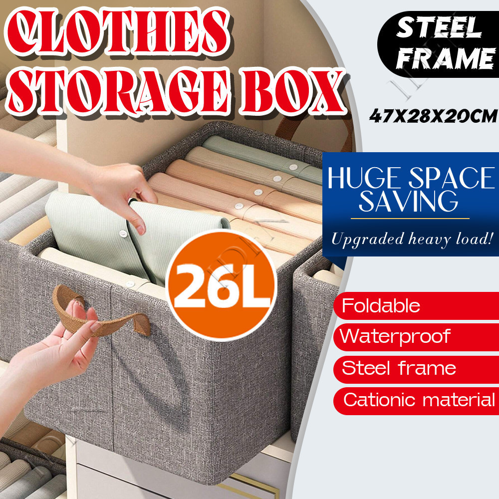 Large Storage Box Organizer Foldable Drawer Clothes Storage Stackable ...