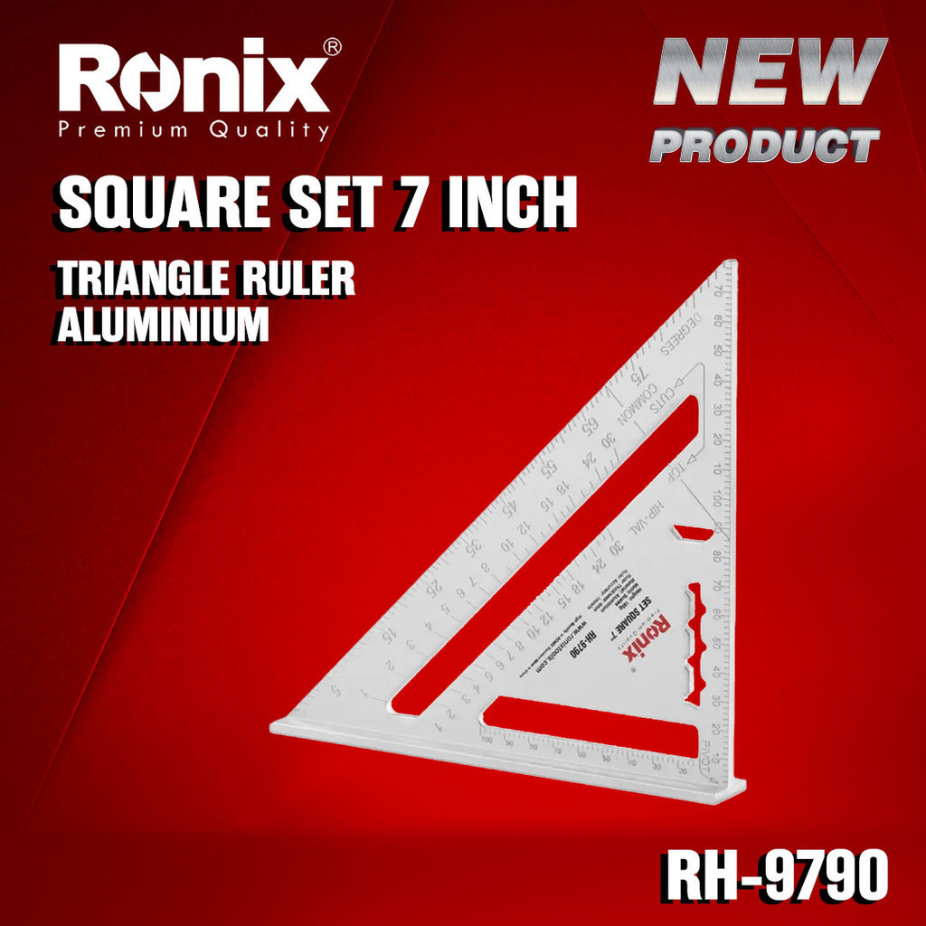 Ronix RH-9790 Square Set - 7 Inch Aluminum Triangle Ruler for ...