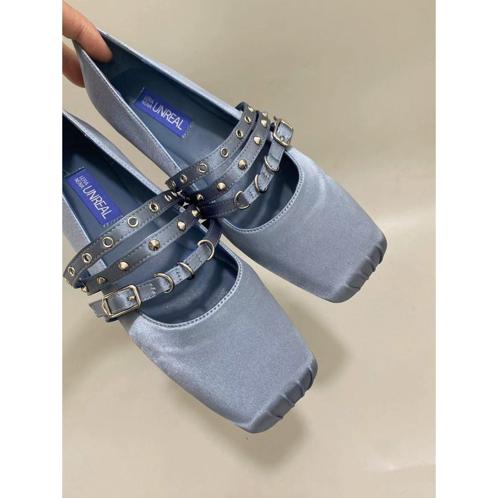 European American Single 2024 French Shallow Mouth Retro Square Toe ...