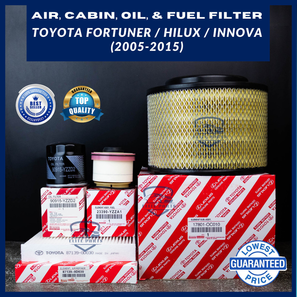 FILTER SET! Air, Oil, Fuel, & Cabin Filters For TOYOTA FORTUNER / HILUX ...