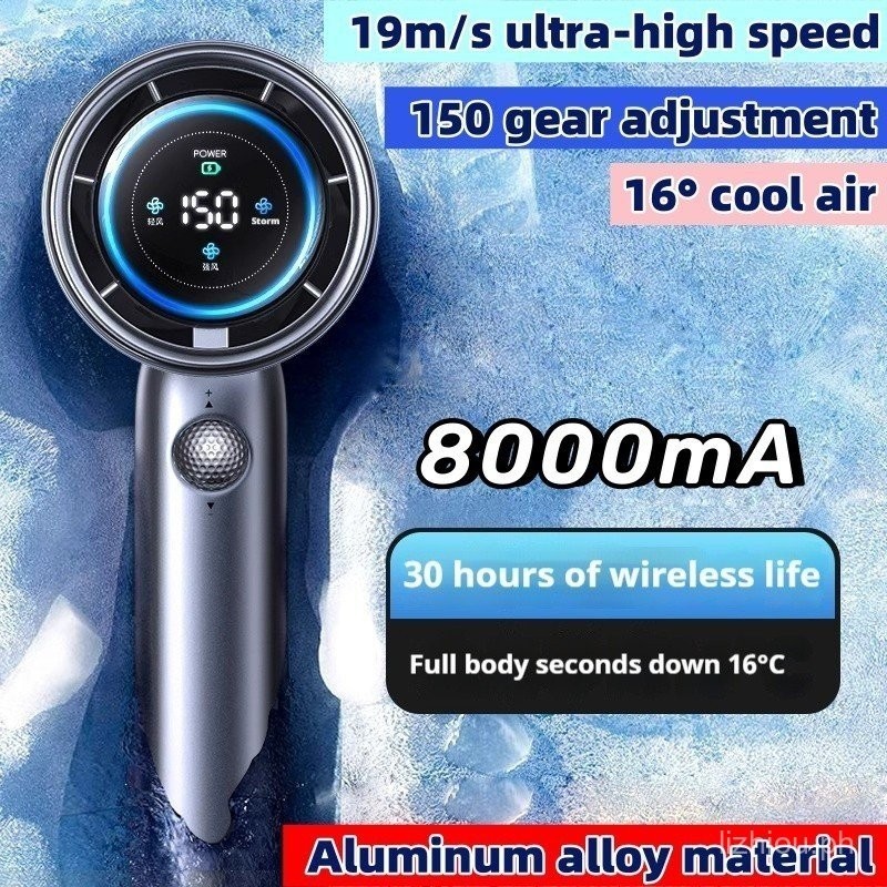 150 Level Hand Fan Portable Fan 8000mA 16° cold wind Bladeless Mini Fan ...