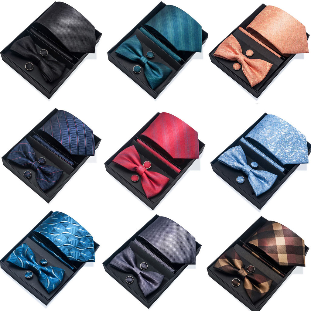Business Formal Tie Men's Tie Bow Tie Set Gift Box Men's Gift Box Groom ...
