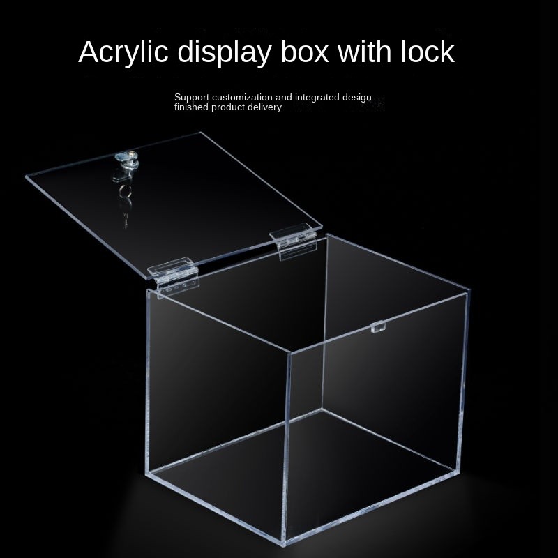 Acrylic transparent display box with lock storage box, flip cover ...