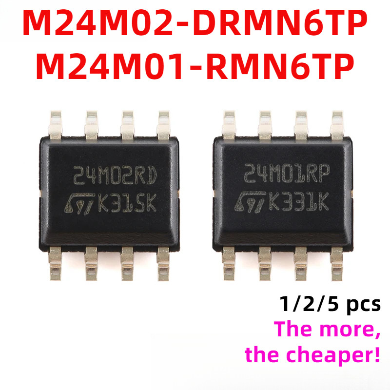 2pcs M24M02-DRMN6TP M24M01-RMN6TP SOP-8 2Mbit 1Mbit Serial I2C IIC Bus ...