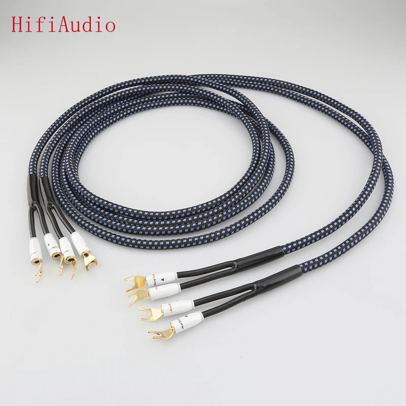One Pair SP14 HIFI Silver plated Speaker Cable Hi-end OCC Speaker Wire ...