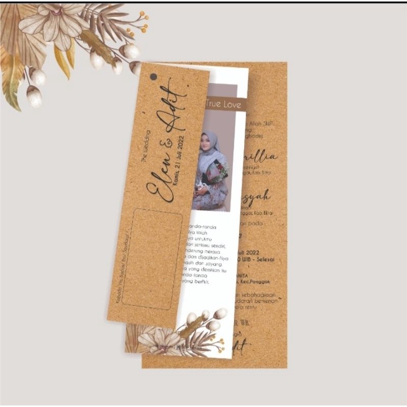 Free Hangtag Wedding Invitation Unique Photo Rustic Aesthetic Hemp Rope ...
