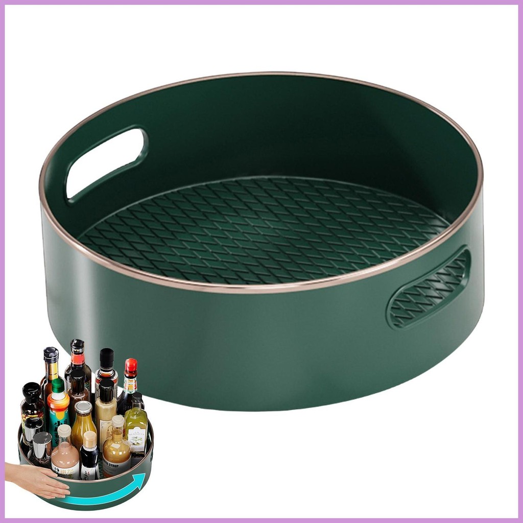 Turntable Display Stand Round Condiments Rotating Storage Rack Non-Slip ...