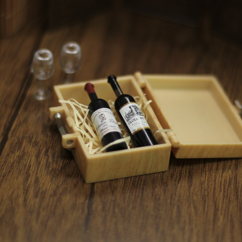 Mini Wine Box Set Model 1: 12 Miniature Doll House Accessories Toys ...
