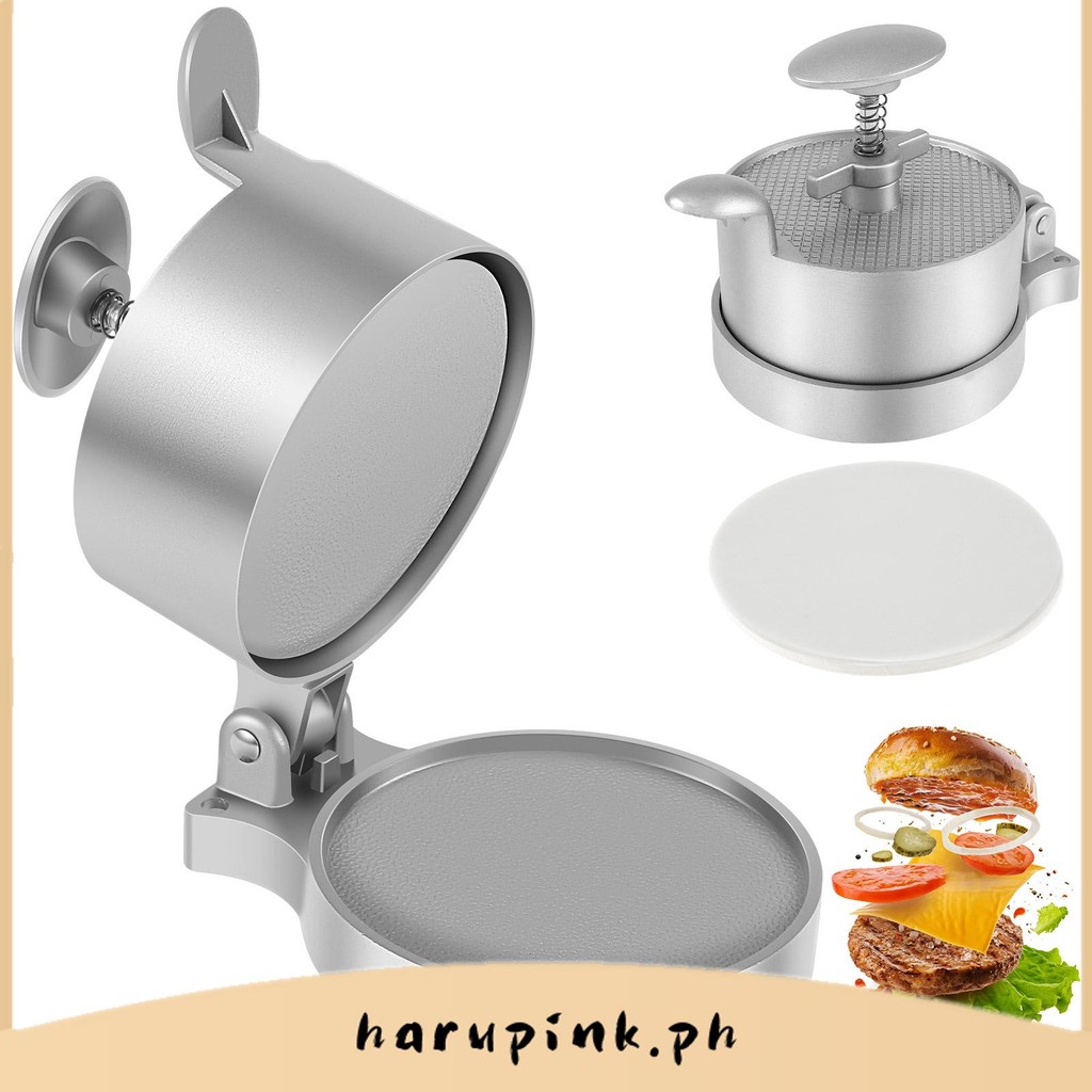 Burger Press Patty Maker with 100 Patty Paper Adjustable Thickness ...
