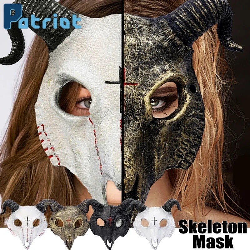 Halloween Skull Animal Mask / Unisex Skeleton Goat Horror Masks ...
