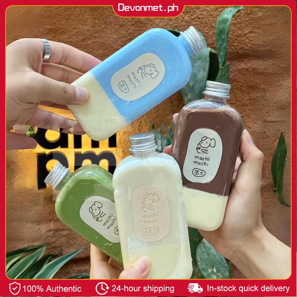 2pcs 400ml Machi PET Milk tea Plastic Bottle W/Aluminum Cap For Juice ...