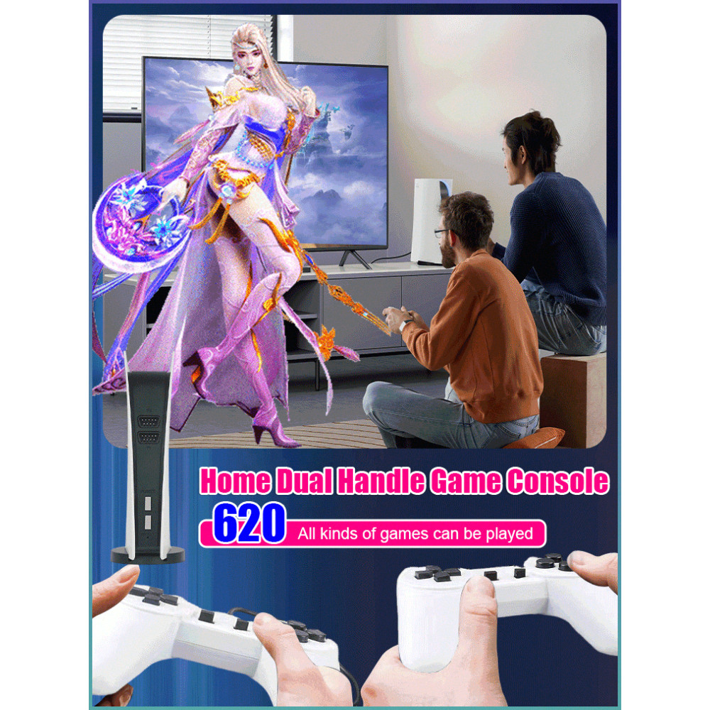 Home Mini Game Console Wired Double Handle Nostalgic Retro Game Console ...