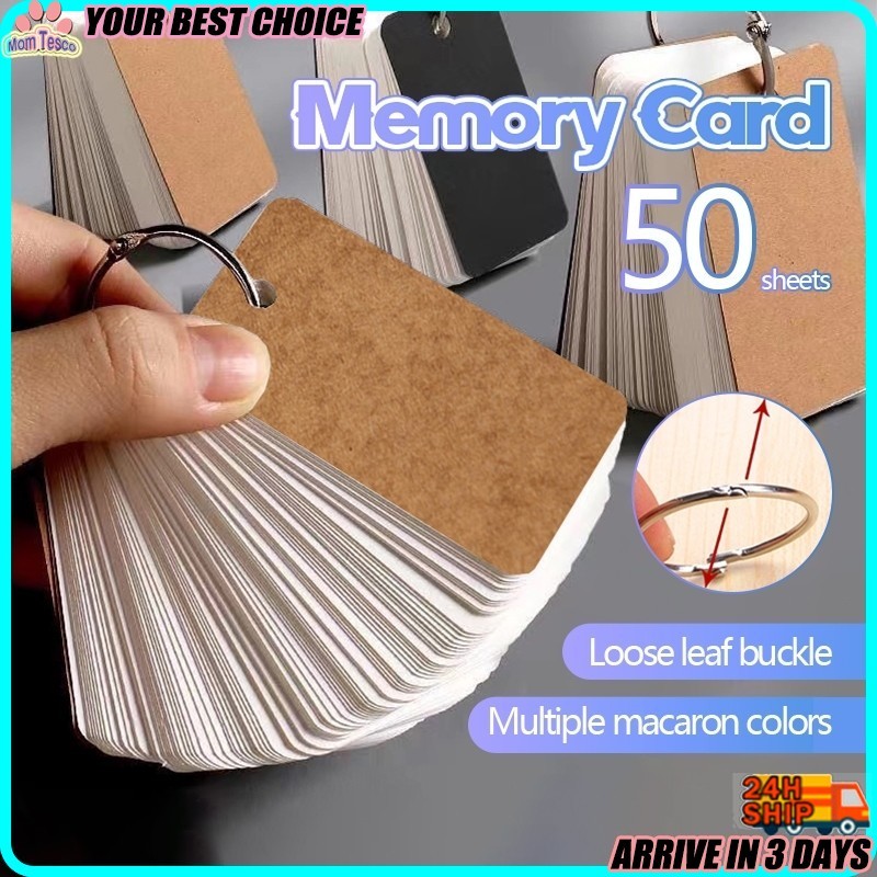 50 Pages Handwritten Memo Word Card Loose-leaf Memory Card Note Message ...