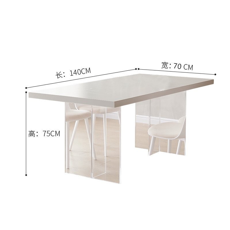 Silent Style Acrylic Solid Wood Desk Transparent Table Suspension ...