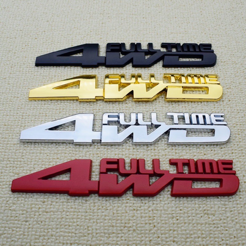 1 Piece 3D 4WD Car Styling Chrome Metal Sticker 4WD Emblem Badge Tail ...
