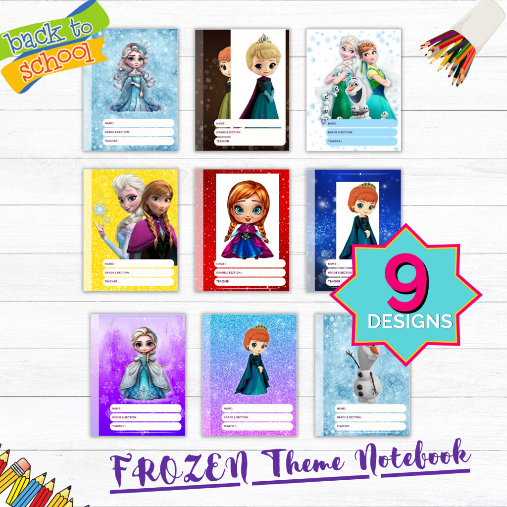 PRE-ORDER FROZEN THEME notebooks (Kinder, Prep, Nursery, Grade 1, Grade ...