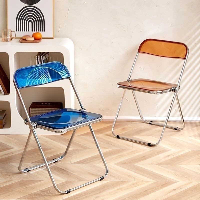 Transparent acrylic folding chair clothing store photo chair makeup ...