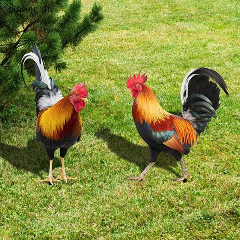 PP Garden Rooster Statue Chicken Sculpture For Yard Decor Weatherproof ...