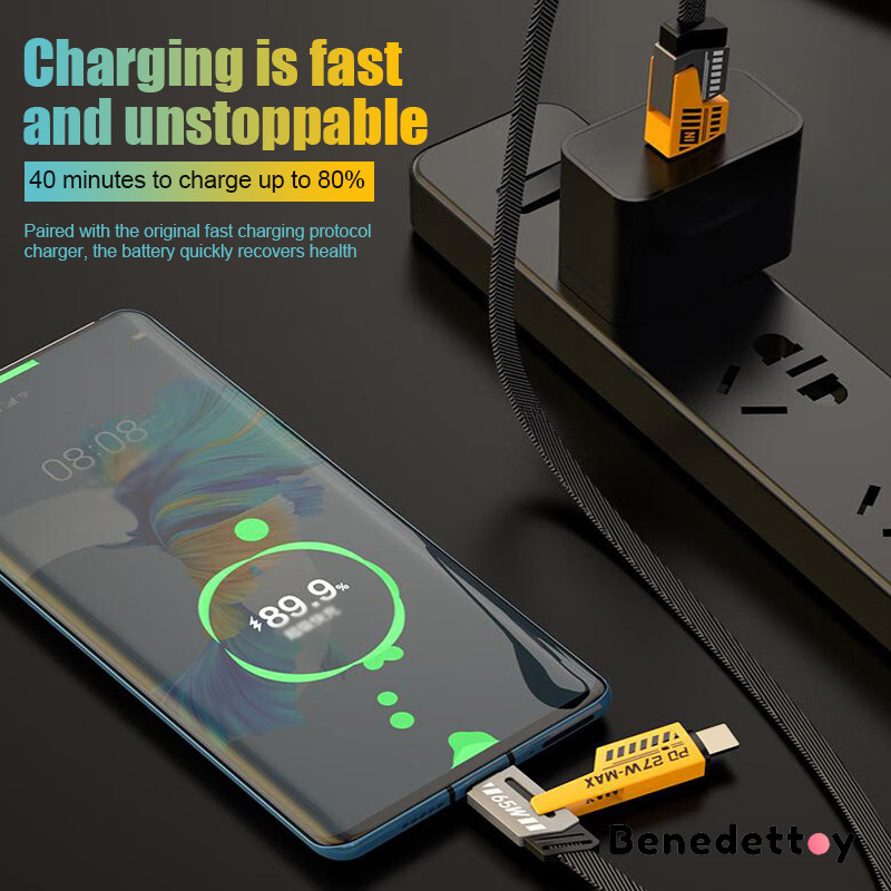 Mecha Data Cable Four-in-one Super Fast Charging Data Cable Dual Head ...
