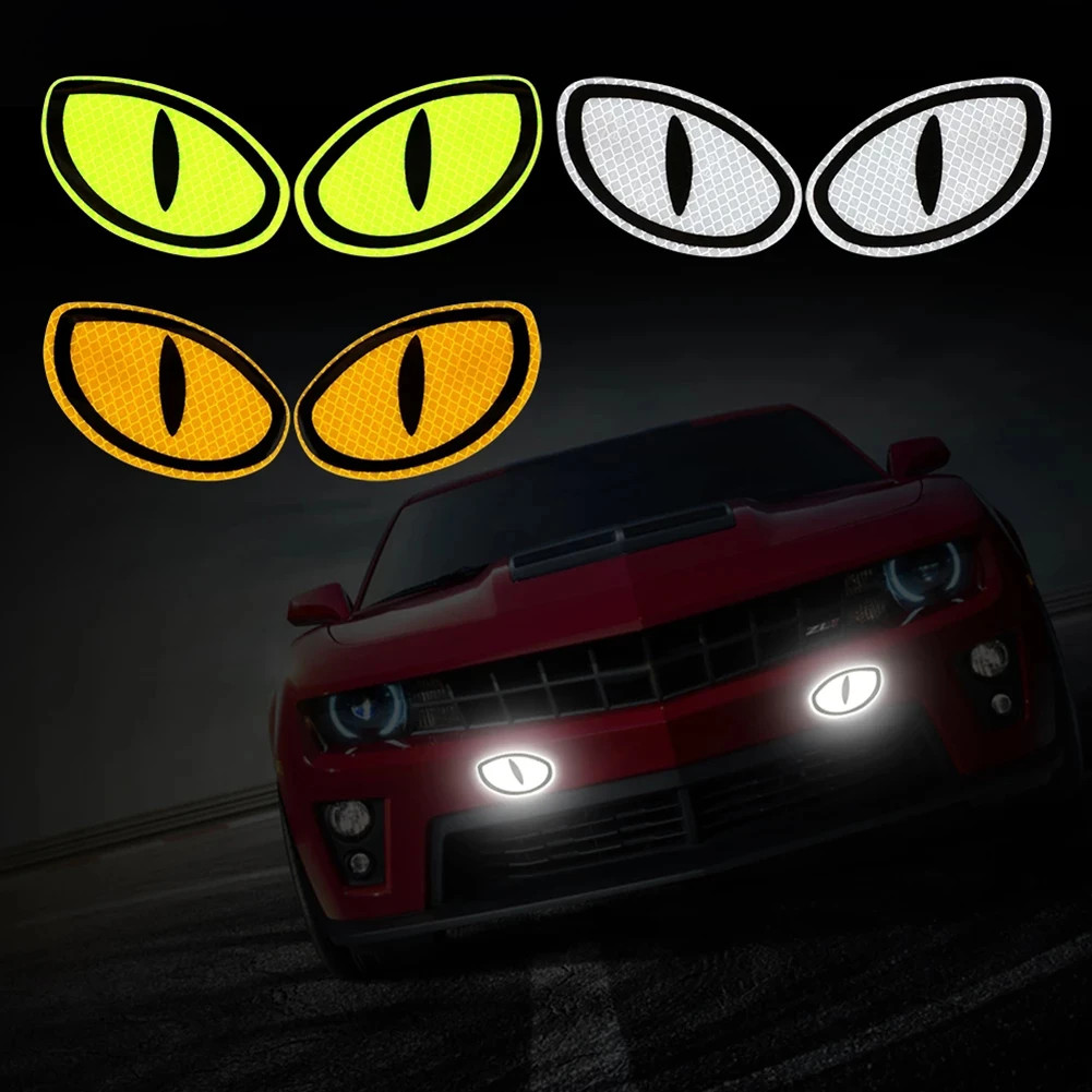 1Pair Car Reflector Sticker Cat Eye Reflective Safety Warning Tape ...