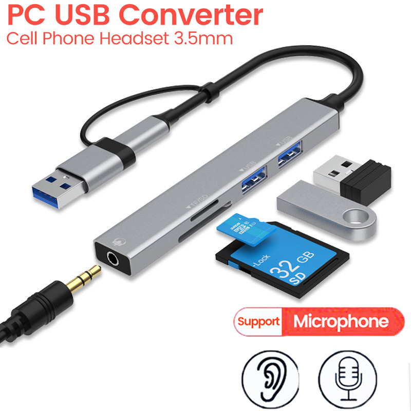 5 in 2 Concentrator Docking Station Multi Adapter SD TF Card Reader ...