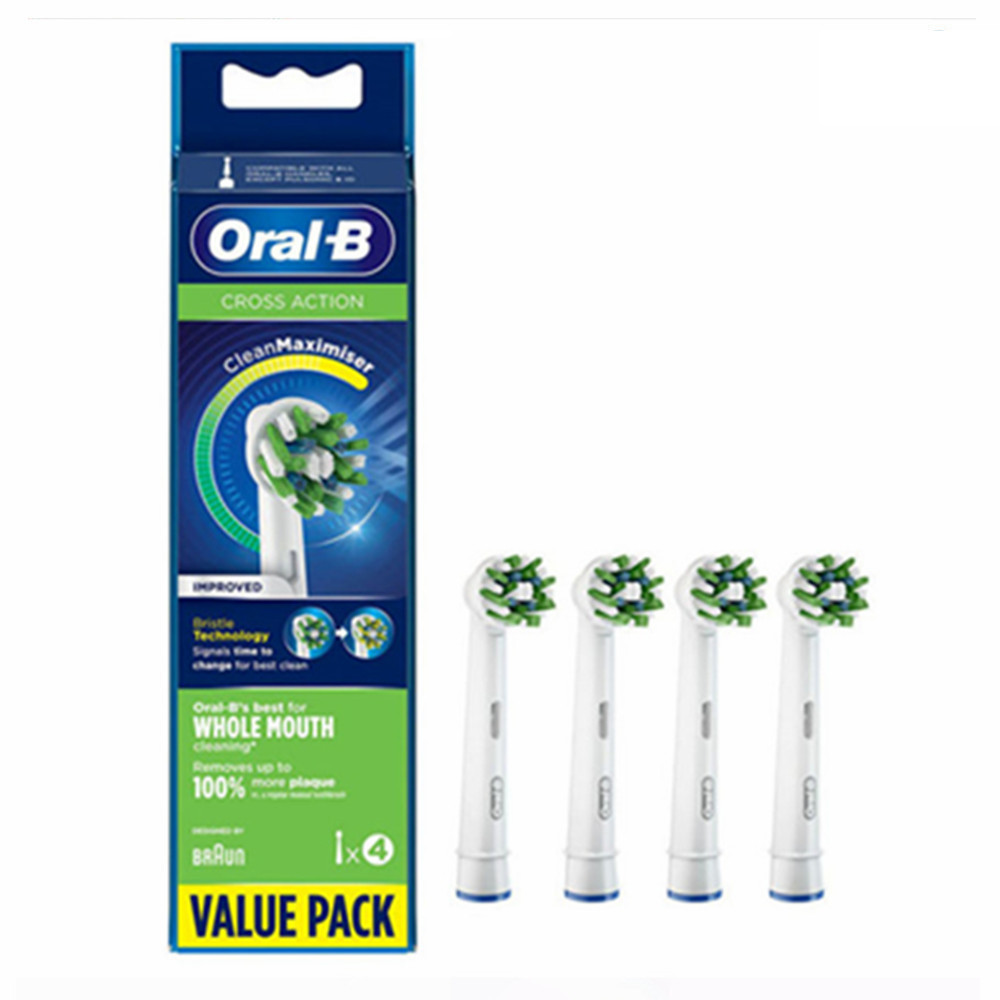 Oral-B CrossAction Toothbrush Head with CleanMaximiser Technology, Pack ...