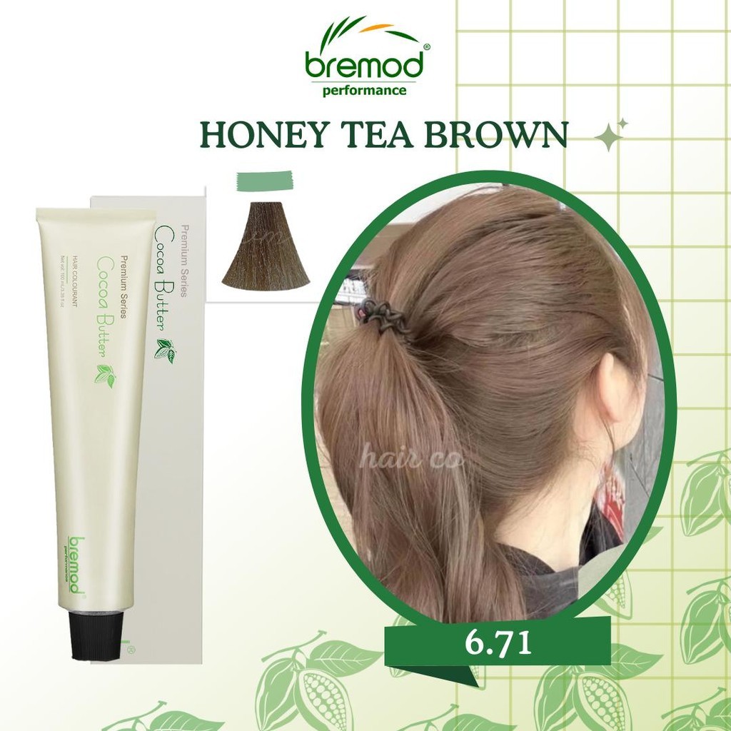 Bremod Premium Hair Color Colour Honey Tea Brown 6.71 HAIR COLORANT ...