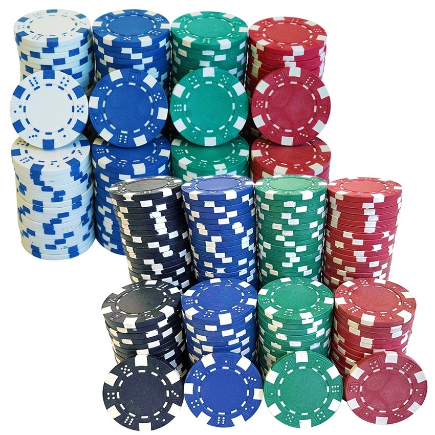 100 / 200 pcs 4 Color Striped Rim Plain Suited Professional Poker Chips ...