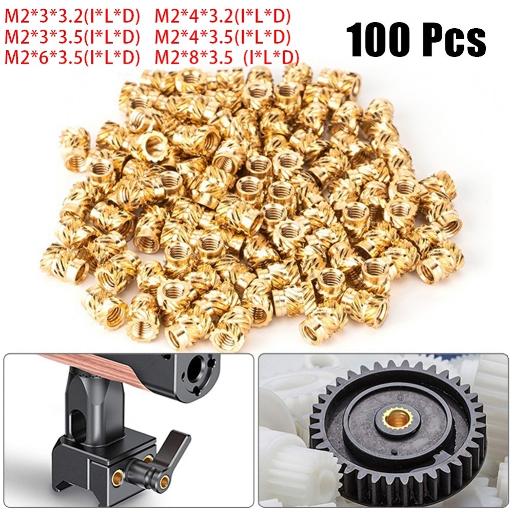 Easy Insertion into 3D Printed Holes Brass Knurled Nut M2 Internal ...