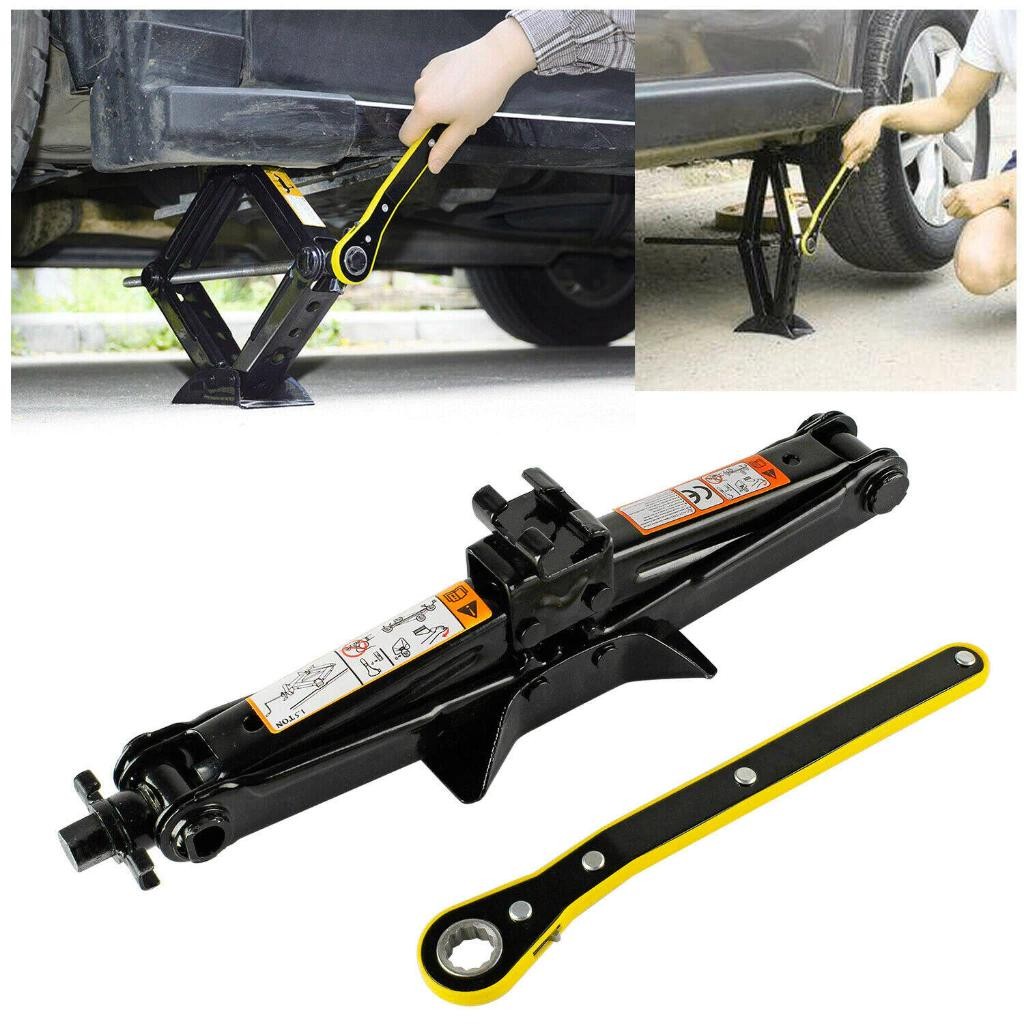 1T Automotive Hand Cranked Car Scissor Jack Repairing Tool Lifter Car ...
