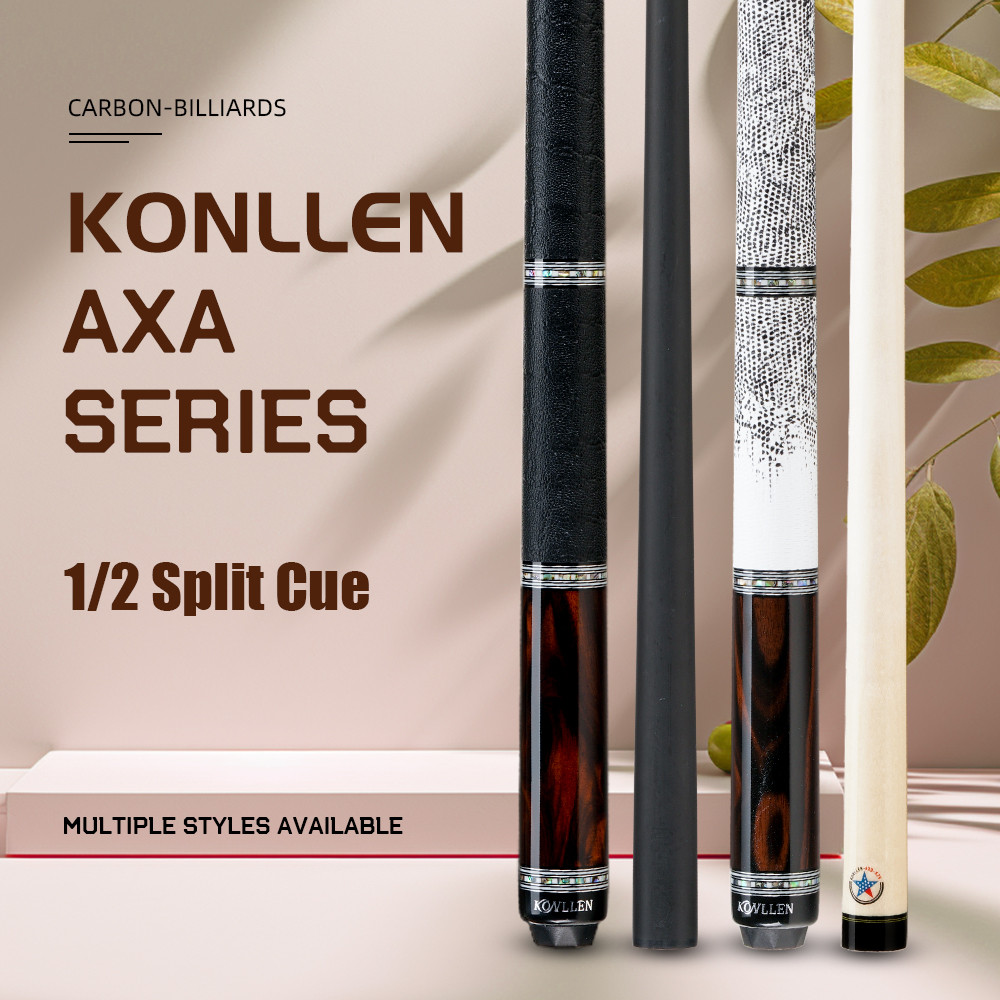 KONLLEN Carbon Fiber Pool Cue AXA Series Handmade Inlay Cues Stick for ...