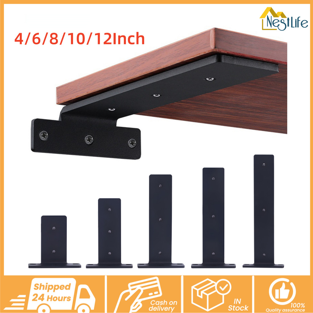 2pcs/set Steel Heavy Duty Concealed Floating Wall Bracket Front and ...