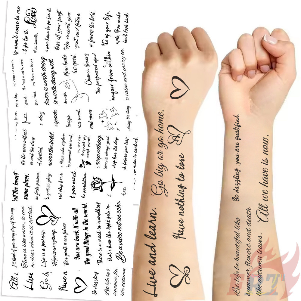 Classic Black & White Art . Healing Phrase Slang Temporary Tattoo ...