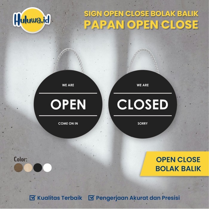 KAYU Reversible Open Close Signage / Wooden Open Close Board / Cafe ...