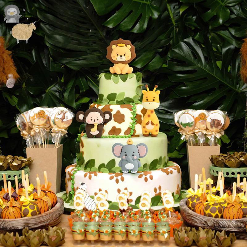 Cake Decoration Animals Topper, Zoo Decoration, Forest Jungle, Safari ...