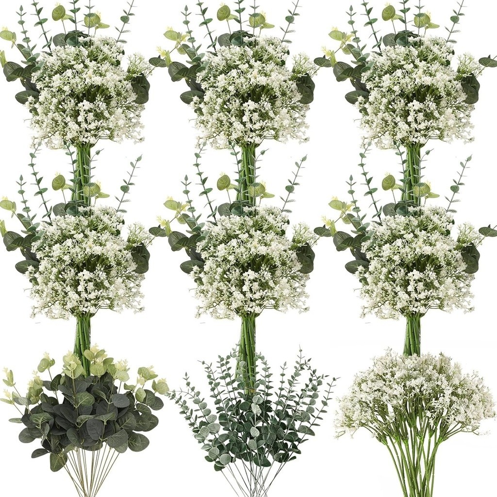 Artificial Flowers DIY Babys Breath Artificial Flowers Eucalyptus ...