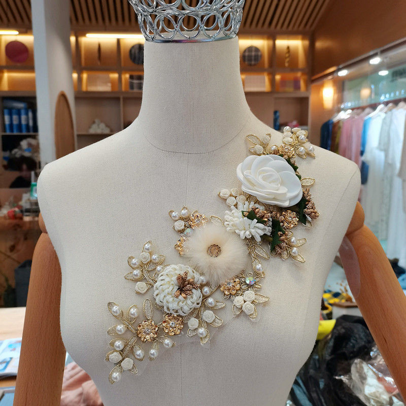 Embroidery Three-dimensional Flower Cloth Stickers Clothing Accessories ...