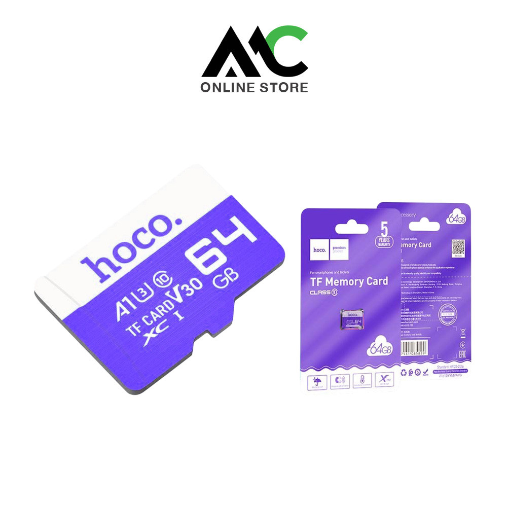 HOCO TF Card/Micro SD Memory Class 10 Capacity 64Gb Video Vice 4K ...