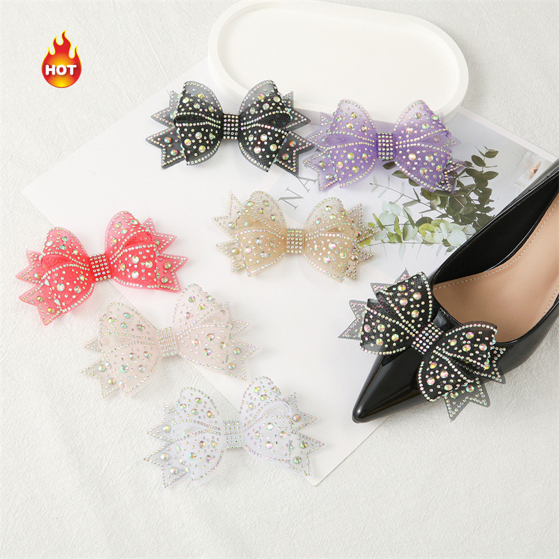 Elegant Detachable Bow Detail Shoe Clips For Decorating Wooden Flat ...