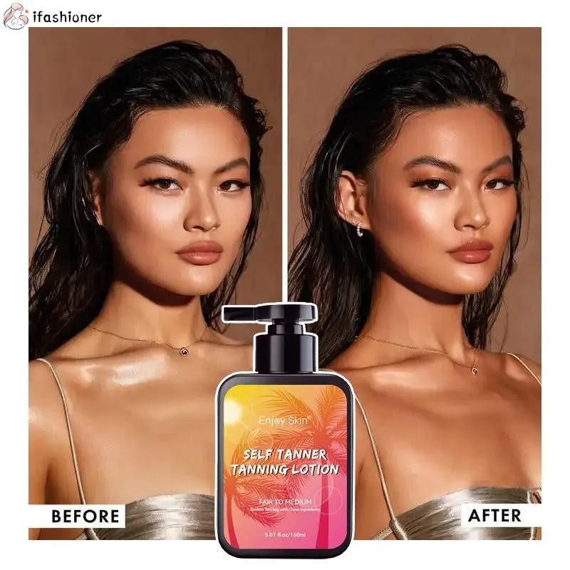 Self Tanner Lotion - Body Tanning Cream for Face Neck Deep Skin Tone ...