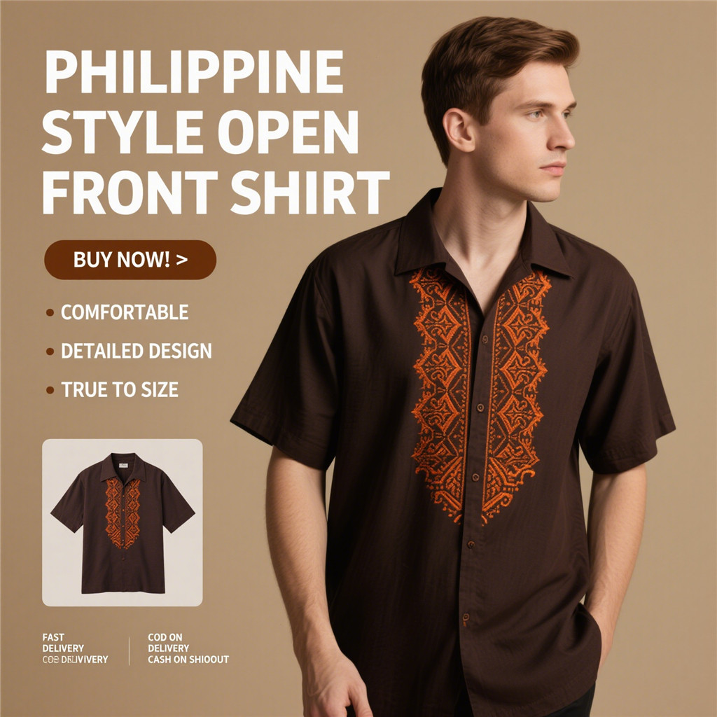 NEW modern barong filipiniana Pinya Jusilyn Polo Barong Short Sleeves ...