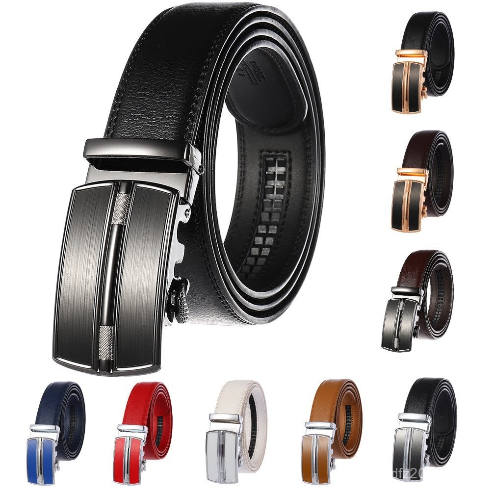 Leather Belt Automatic Belt Buckle Cowhide New Men's LY36-0257-1 VTE0 ...